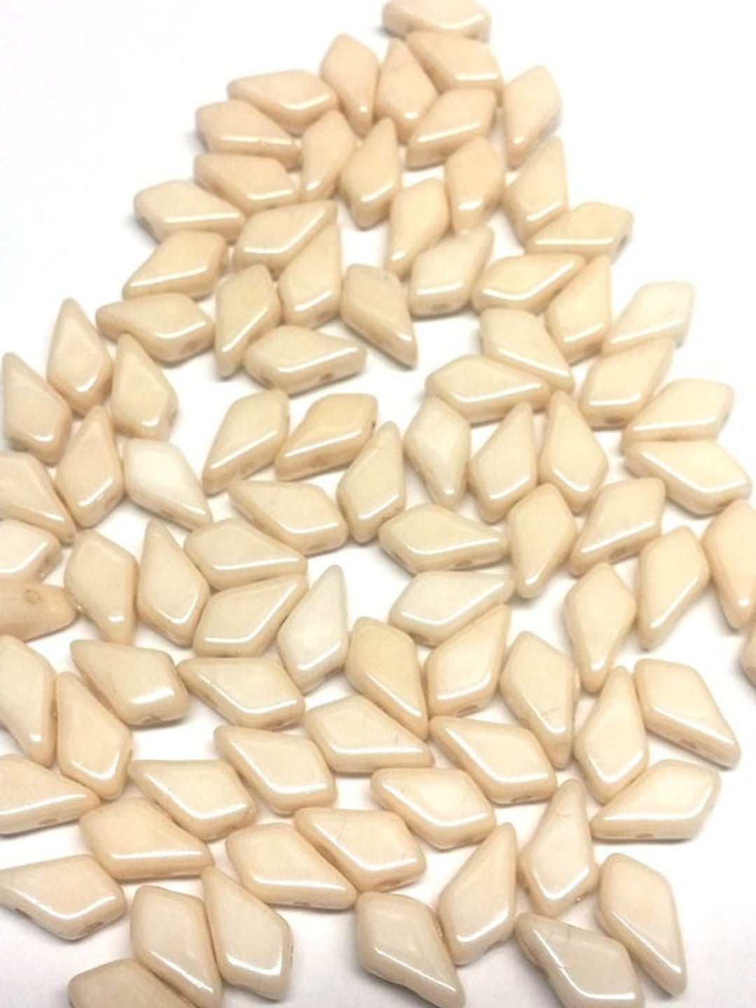 Kite Bead Chalk Beige Luster, 2-hole Czech Glass 9x5mm , 03000-14413-30 ...