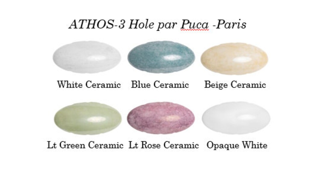 Athos® Par Puca® Paris, 3 Hole Oval Cabochon 20x10x6mm, 6 Color Choices ...