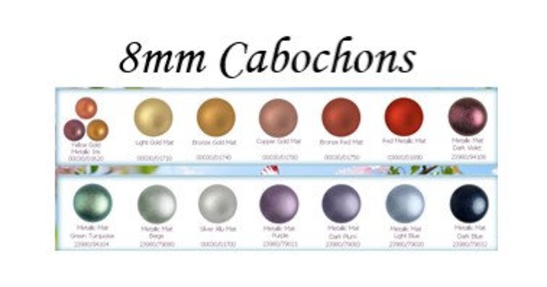 8mm Cabachon Par Puca Metallic Matte Collection, 8mm X3mm Glass ...