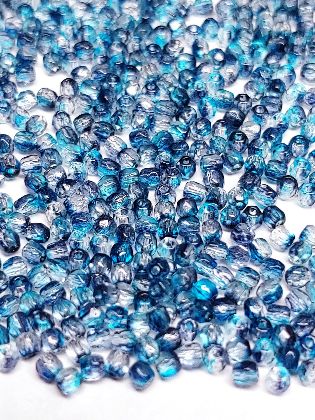 True 2MM Aqua Dark Blue Crystal, Fire Polish Czech Glass, 00030-48003 ...