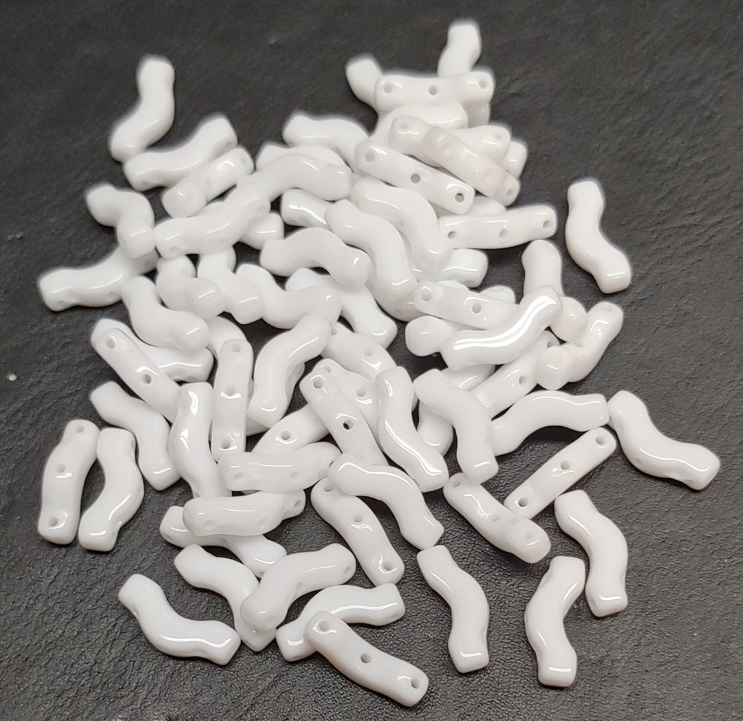 Bridge Bead Chalk, 3-hole Czech Glass 3x12mm, 30 Beads - Etsy