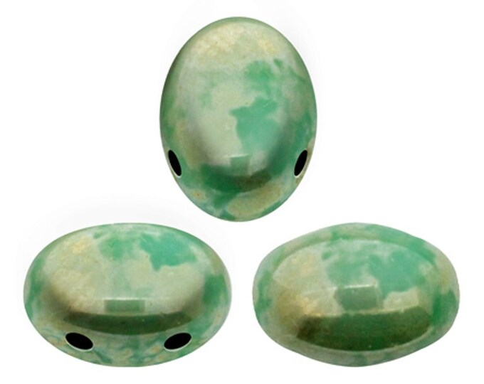 Samos® Op Green Turquoise Picasso, 5x7mm 63130/43400 30beads - Etsy
