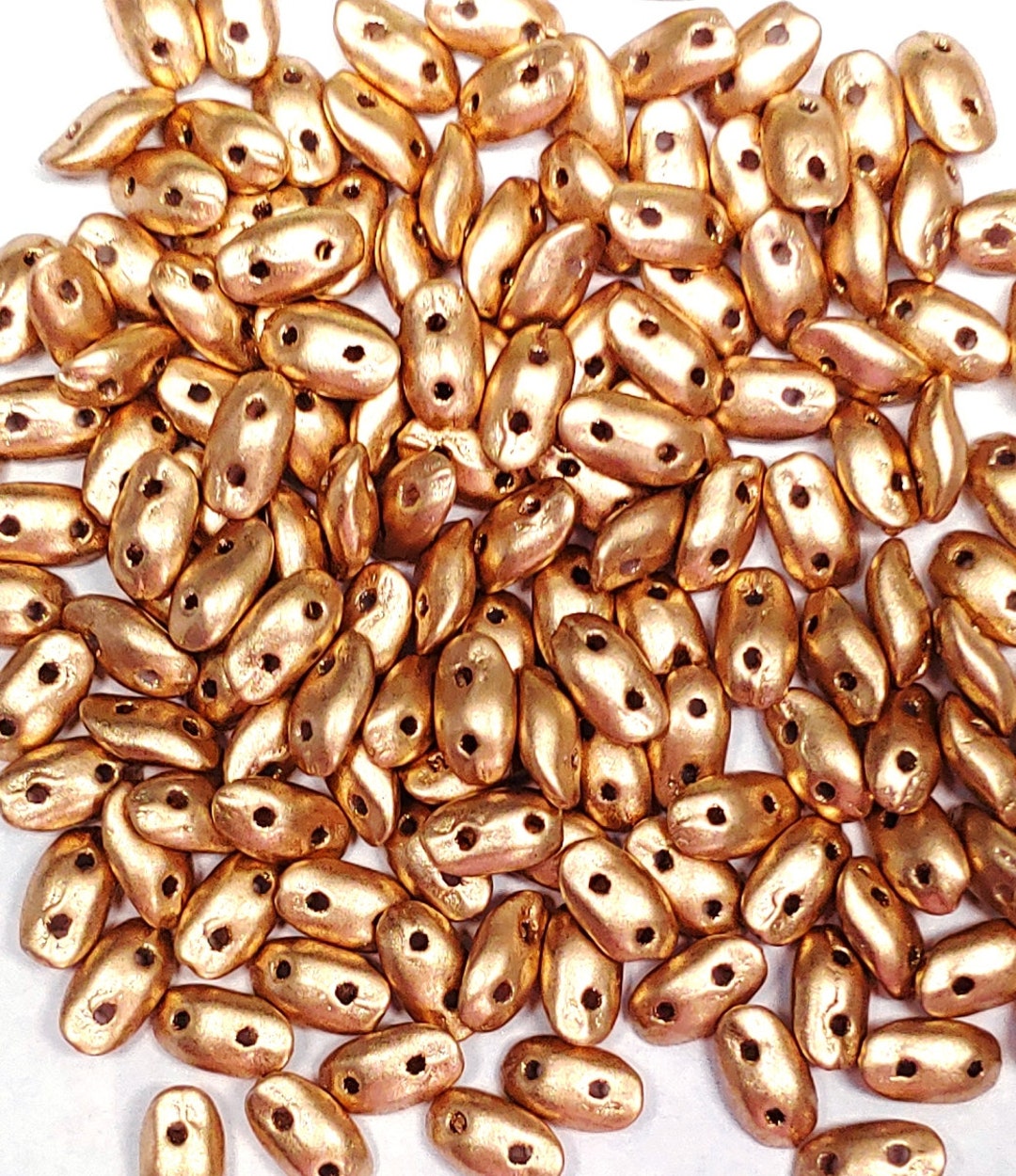 Wave Bead Crystal Bronze Pale Gold, 3x7mm 2 Hole Czech Glass, 8 Grams ...