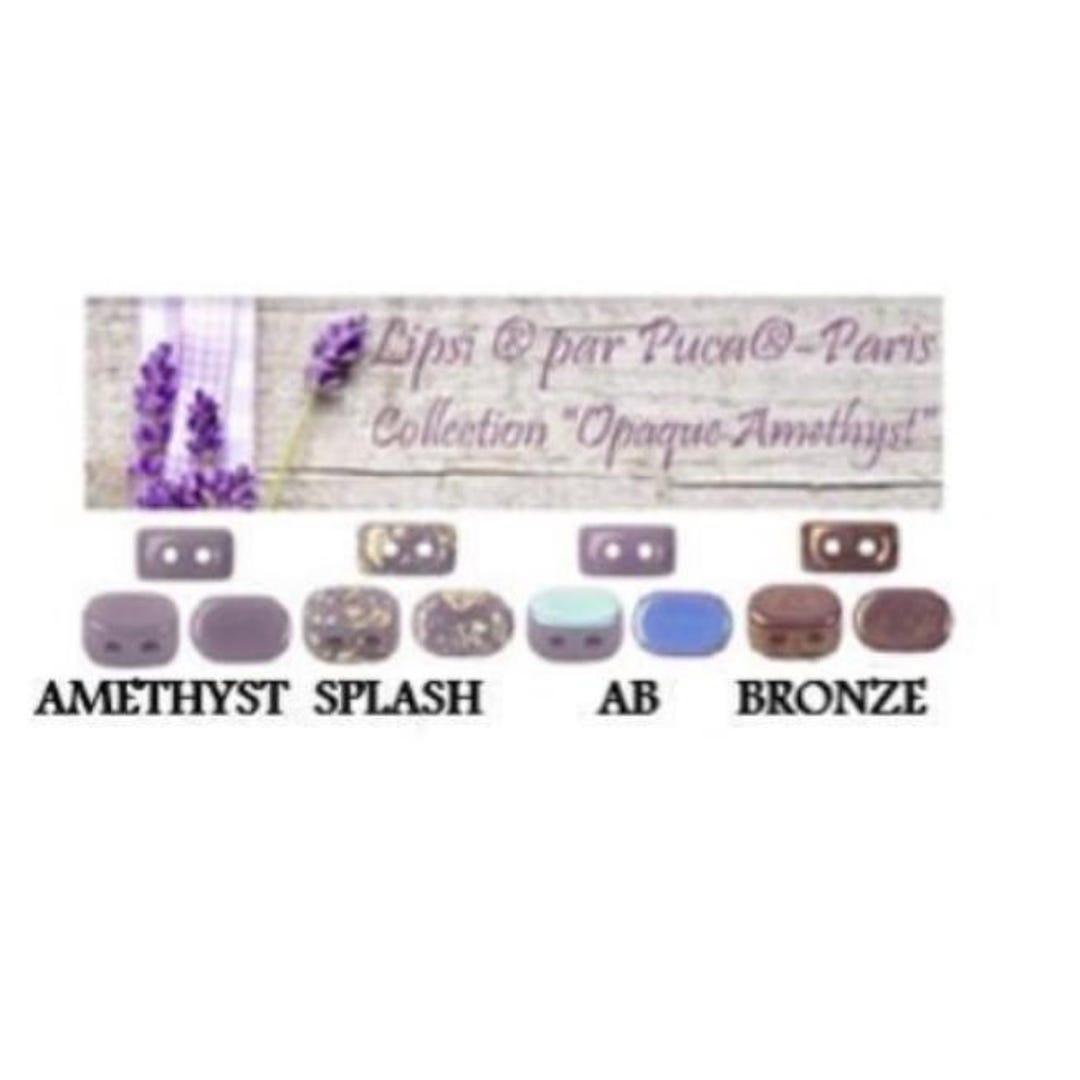 Lipsi Par Puca Paris, Opague Amethyst Collection, Czech Glass 7x4mm-40 ...