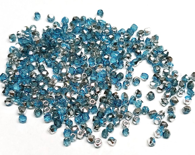 True 2MM Aqua Labrador, Fire Polish Czech Glass, 60020-27001-100 Beads ...