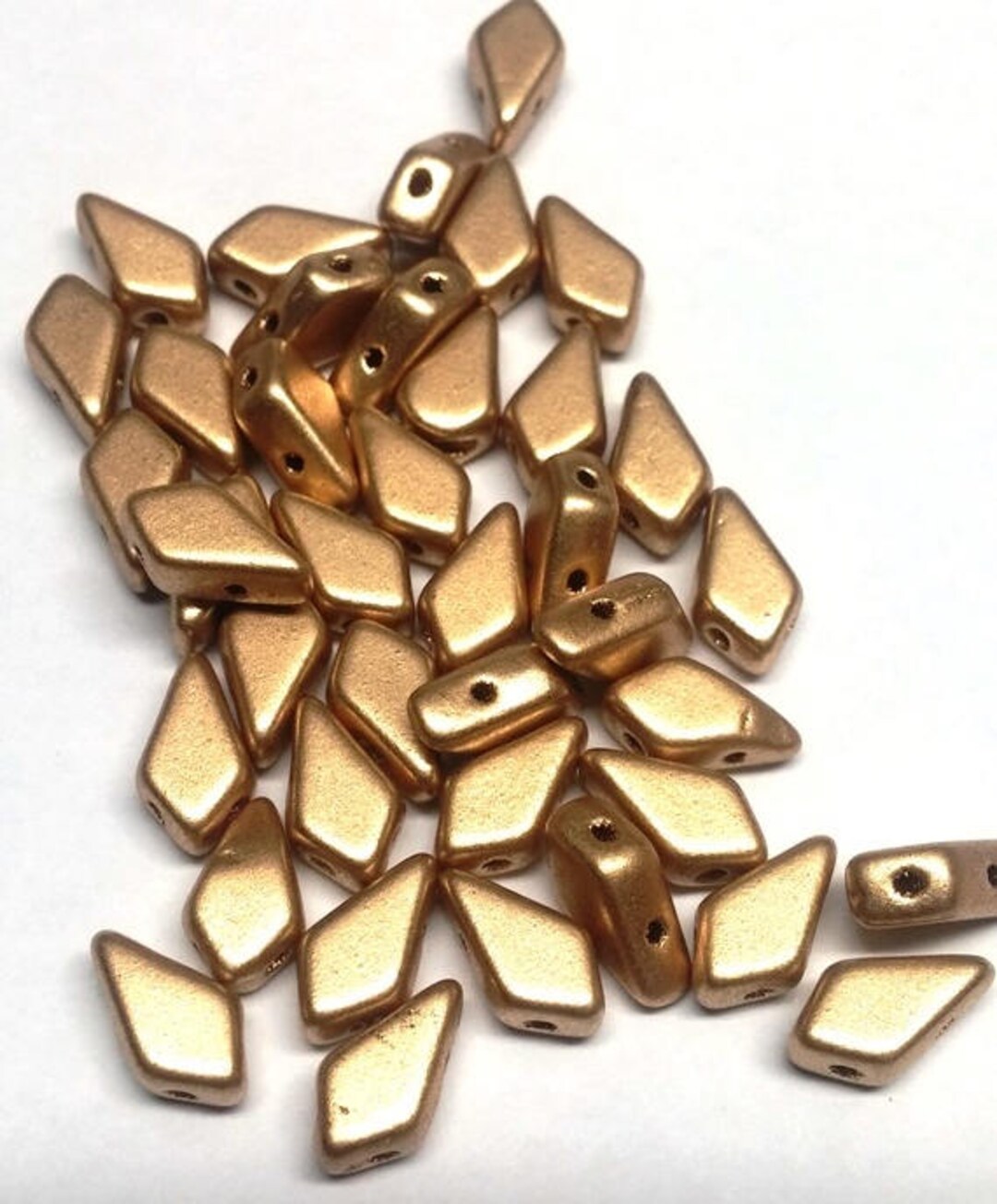 Kite Bead Bronze Pale Gold, 2-hole Czech Glass 9x5mm 00030-01710, 30 ...