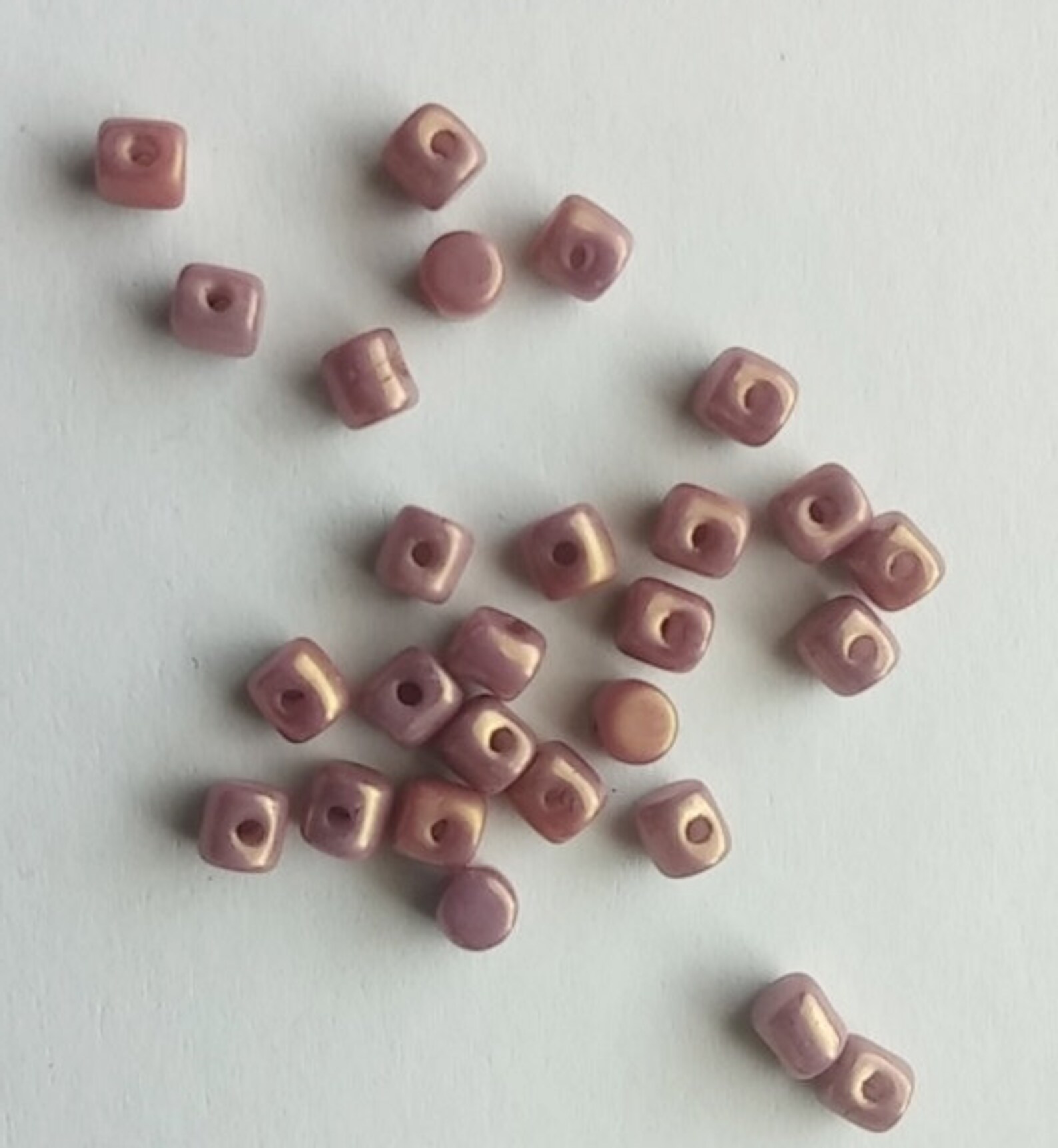Minos Par Puca Opaque Mix Violet Gold Luster, 2.5X3MM Czech Glass 14496 ...