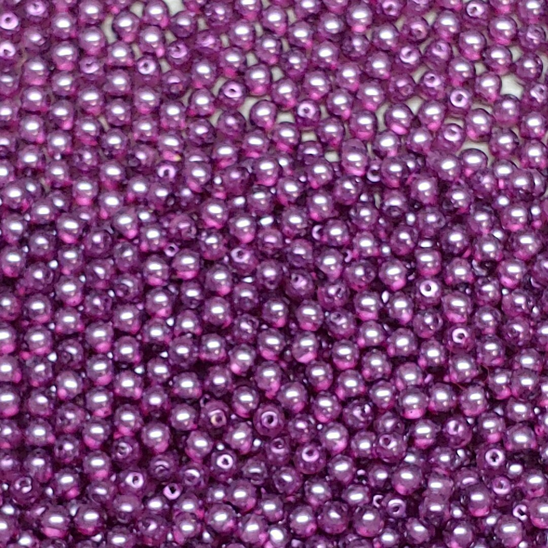 3mm Round Crystal Pearl Dark Violet, Czech Glass Beads - Etsy