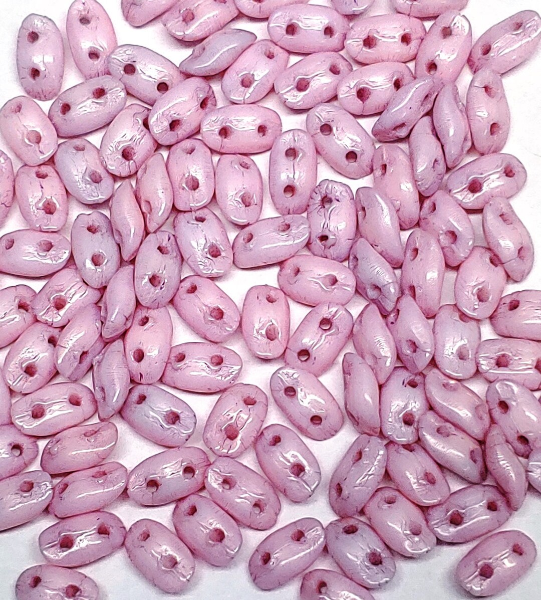 Wave Bead Chalk Lila Luster, 3x7mm 2 Hole Czech Glass, 8 Grams Approx ...