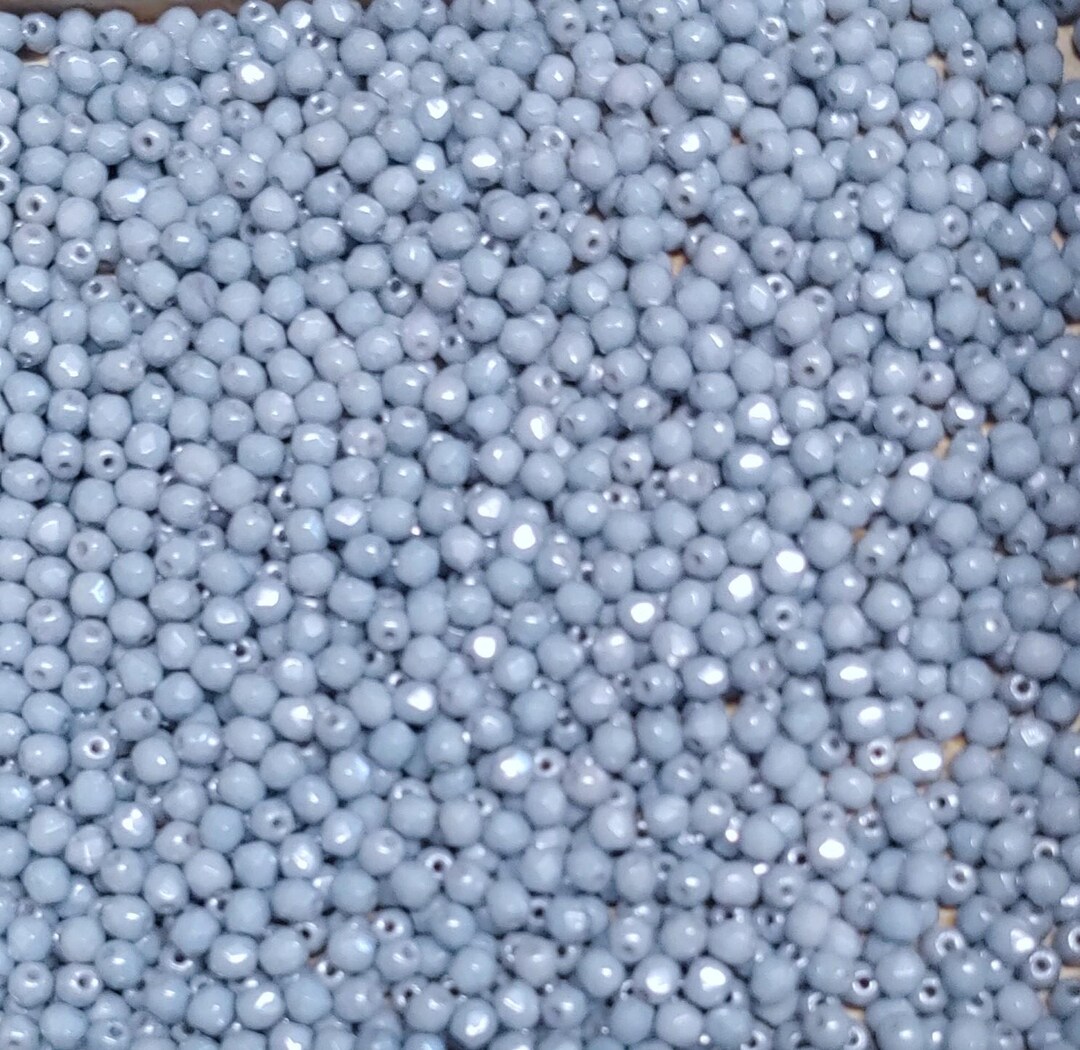 3mm Fire Polish Baby Blue Luster, Czech Glass Faceted Round Bead, 14464 ...