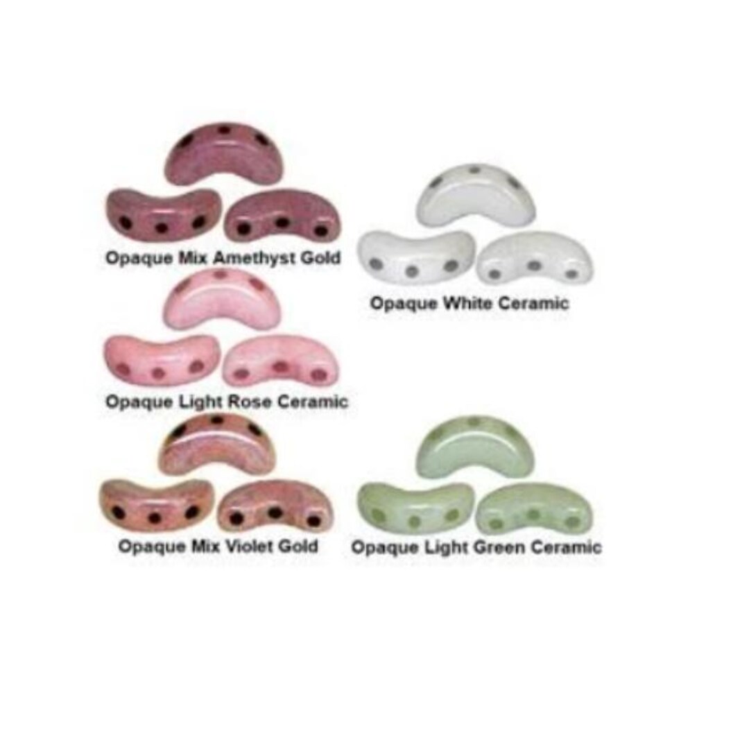 Arcos Par Puca Opaque Mix, Rose, Light Green and White, 3-hole 5X10MM ...