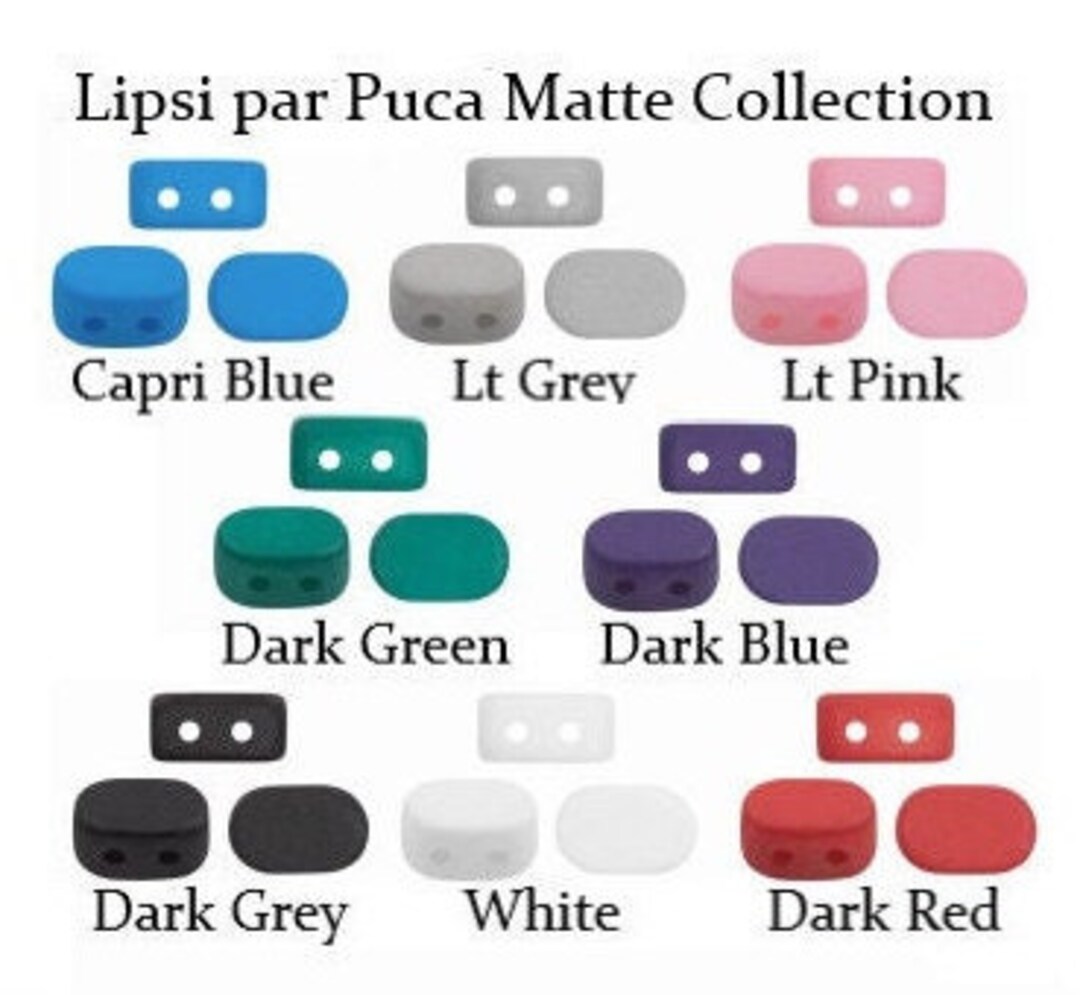 Lipsi Par Puca Paris, Matte Collection, Czech Glass 7x4mm, 40 Beads - Etsy
