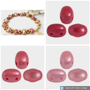 Samos Par Puca Paris, Pearl Collection, 2-hole 5x7 Mm Czech Glass, 25 ...