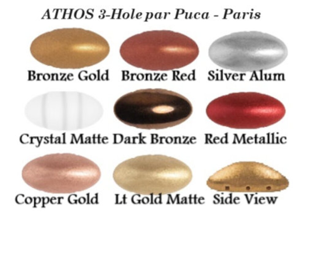 Athos® Par Puca® Paris, 3 Hole Oval Cabochon 20x10x6mm, 8 Color Choices ...