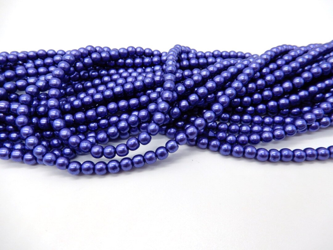 Metallic Ultra Violet Czech Glass Beads, 4mm Faceted Round (100 Beads ...