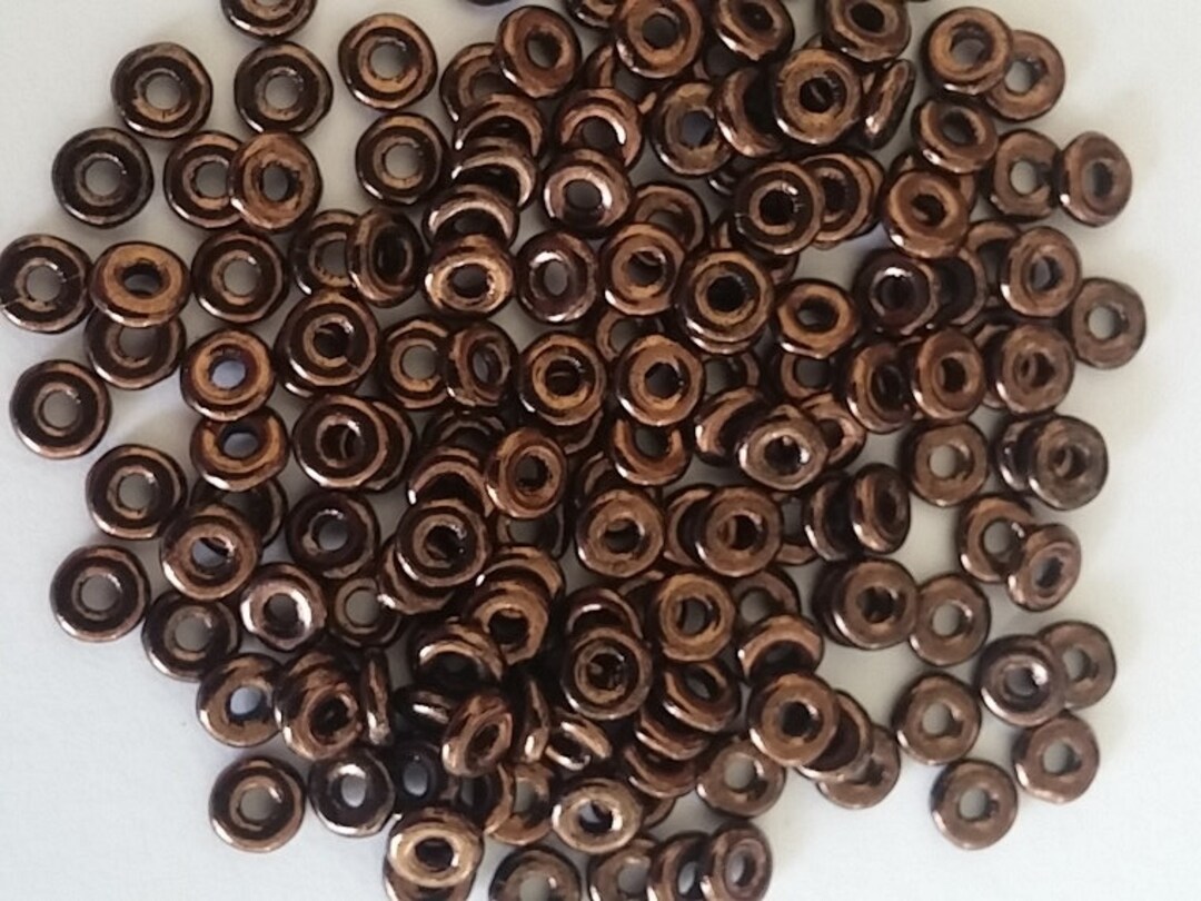 O Bead Jet Bronze, 1x4mm Czech Glass 23980-14415, 5 Grams - Etsy