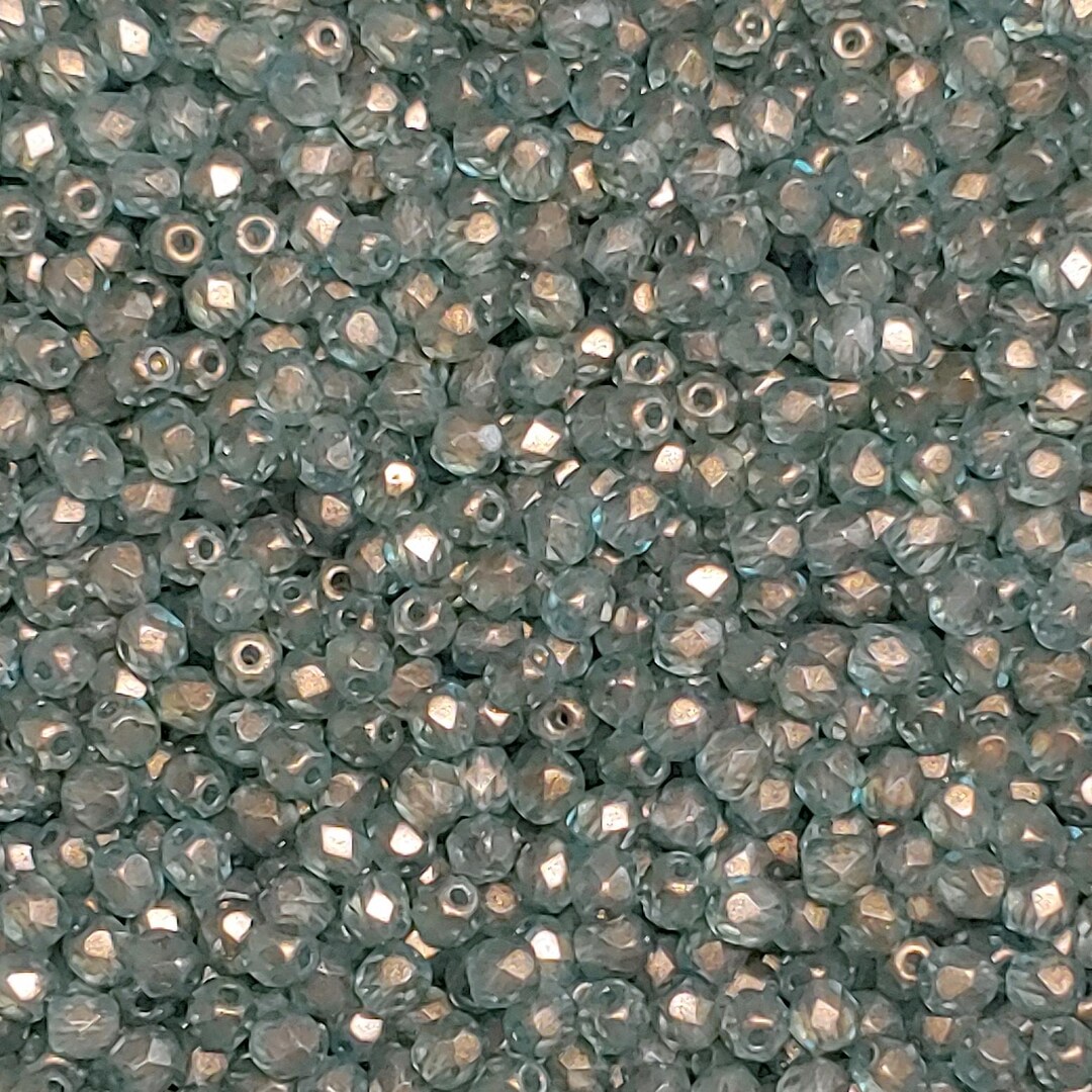 4mm Fire Polish Halo Sky, Czech Glass Faceted Round Bead, 29267-50 ...