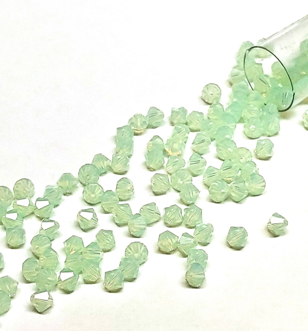 Preciosa 4mm Chrysolite Opal, Crystal Bicone - 36 Pieces - Etsy