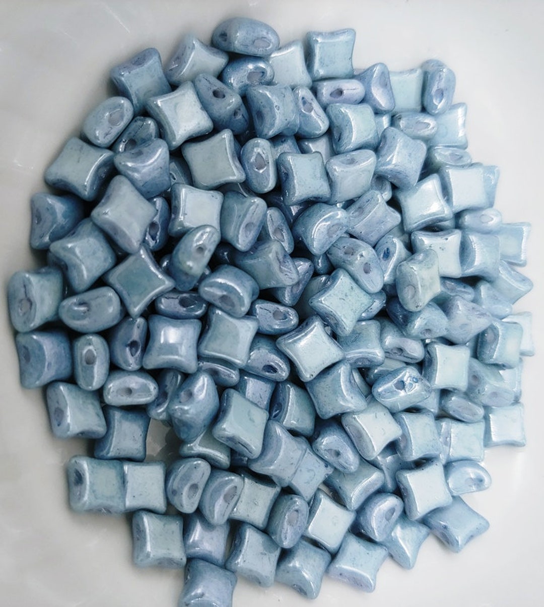 Wibeduo® Bead Baby Blue Luster Luster, 2 Hole Star Shaped Czech Glass ...