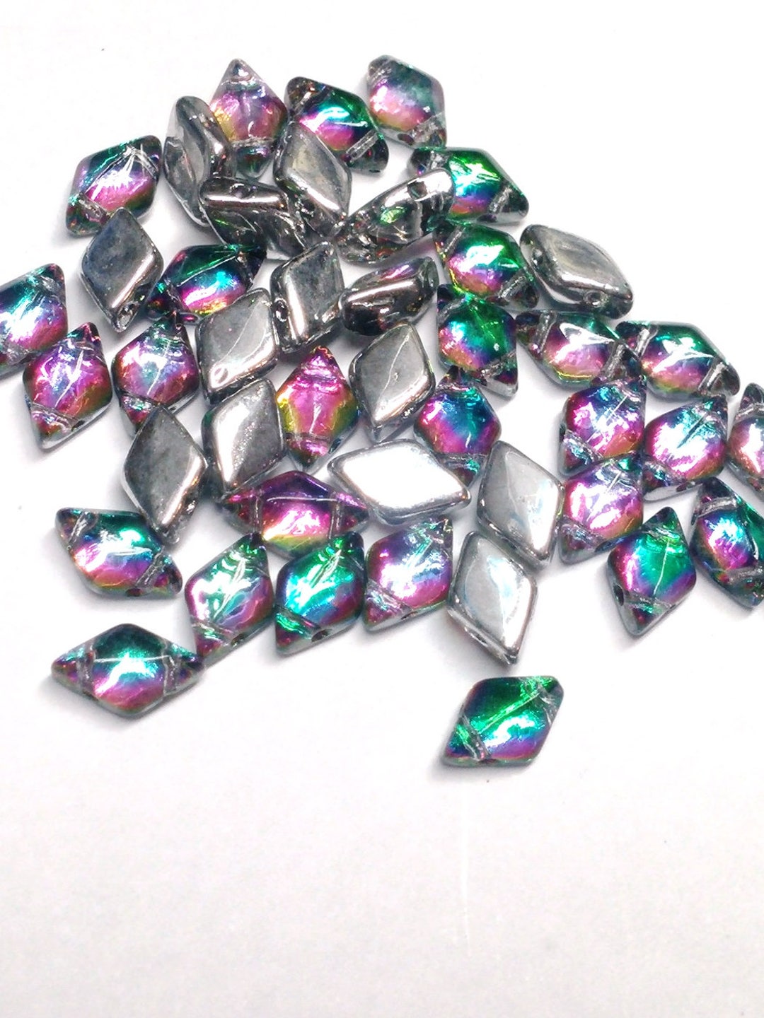 Gemduo Backlit Spectrum, 2-hole Matubo Czech Beads 8x5mm, 29436, 50 ...