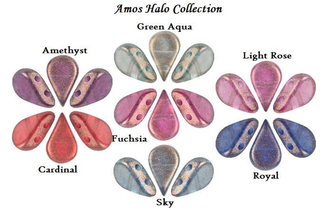 Amos® Par Puca Halos Collection, 2 Hole Czech Glass 5x8mm, 30 Beads ...