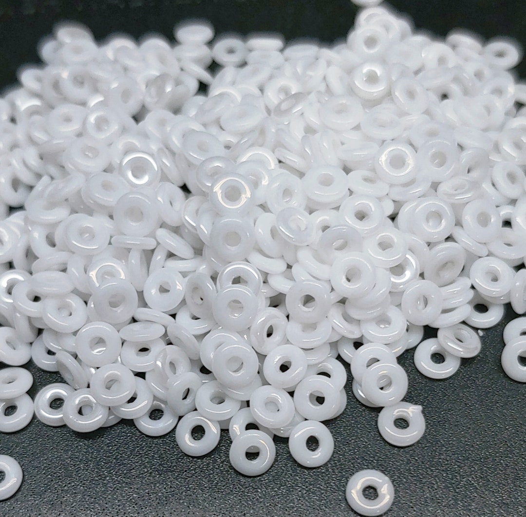 O Bead Chalk White Shimmer, 1X4MM Czech Glass 20600, 5 Grams - Etsy