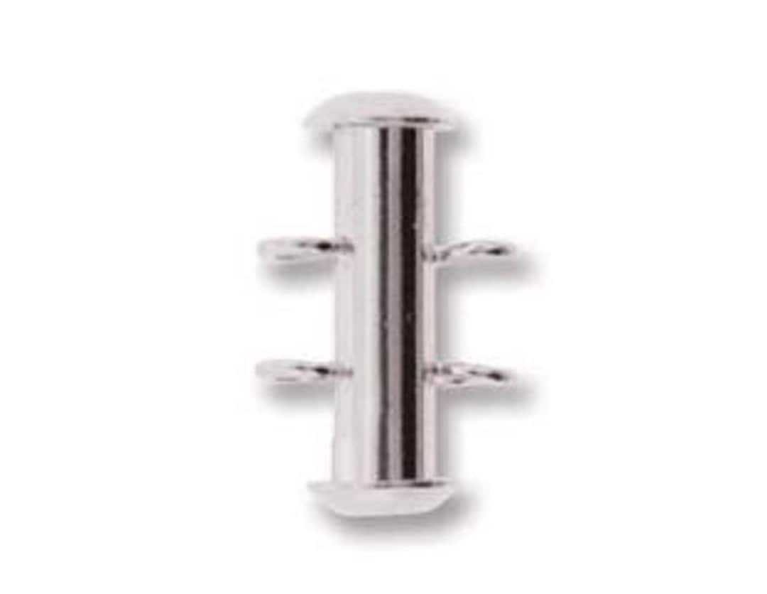 Slide Clasp 2 Strand VERTICAL LOOP, Nickel-free Silver Plated CLSP418SP ...