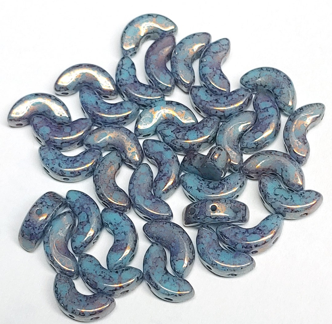 Last Three...arcos Par Puca Opaque Blue Turquoise Bronze, 3-hole 5x10mm ...