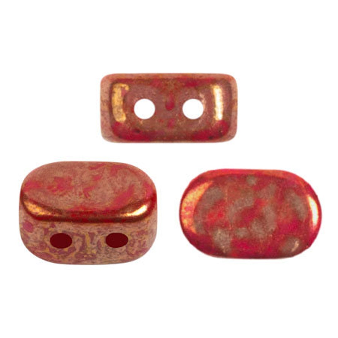 Lipsi Par Puca Beads, Opaque Coral Red Bronze, Czech Glass 7X4MM, 93200 ...
