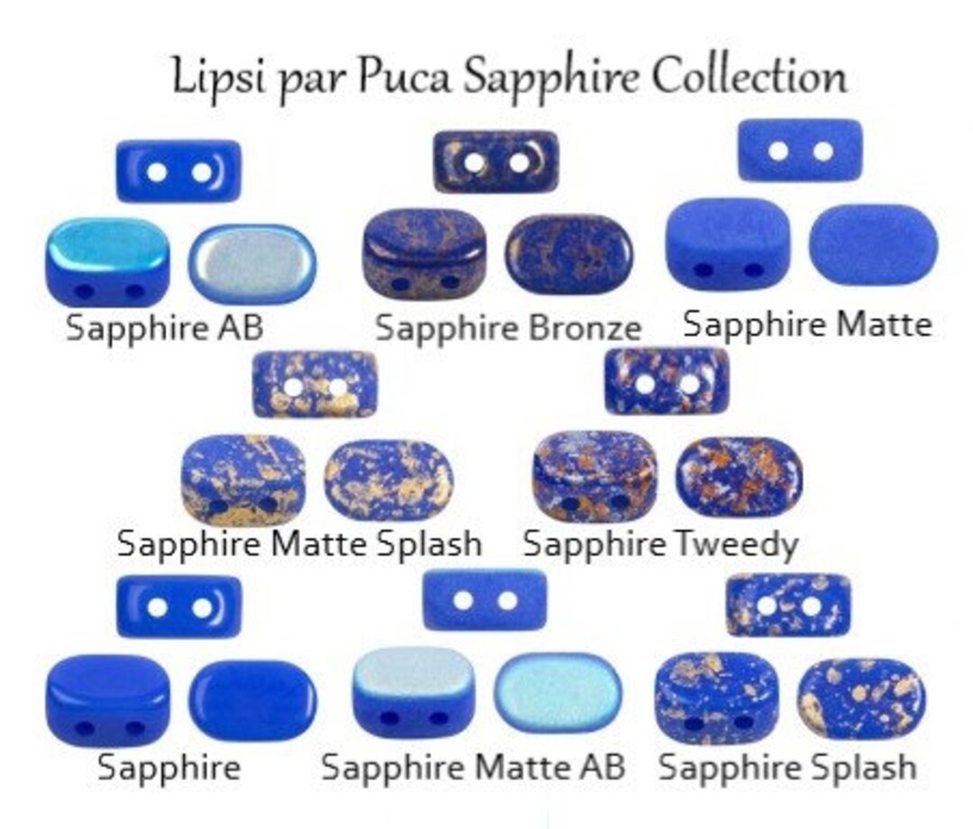 Lipsi Par Puca Paris, Opaque Sapphire Collection, Czech Glass 7x4mm-40 Beads - Etsy