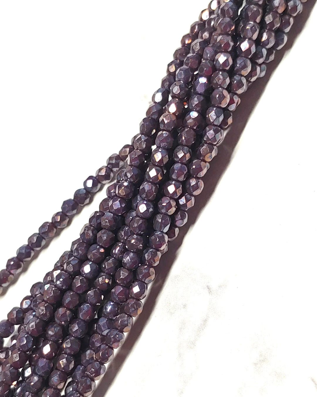 3mm Fire Polish Opaque Amethyst Nebula Czech Faceted Glass Beads-50 ...