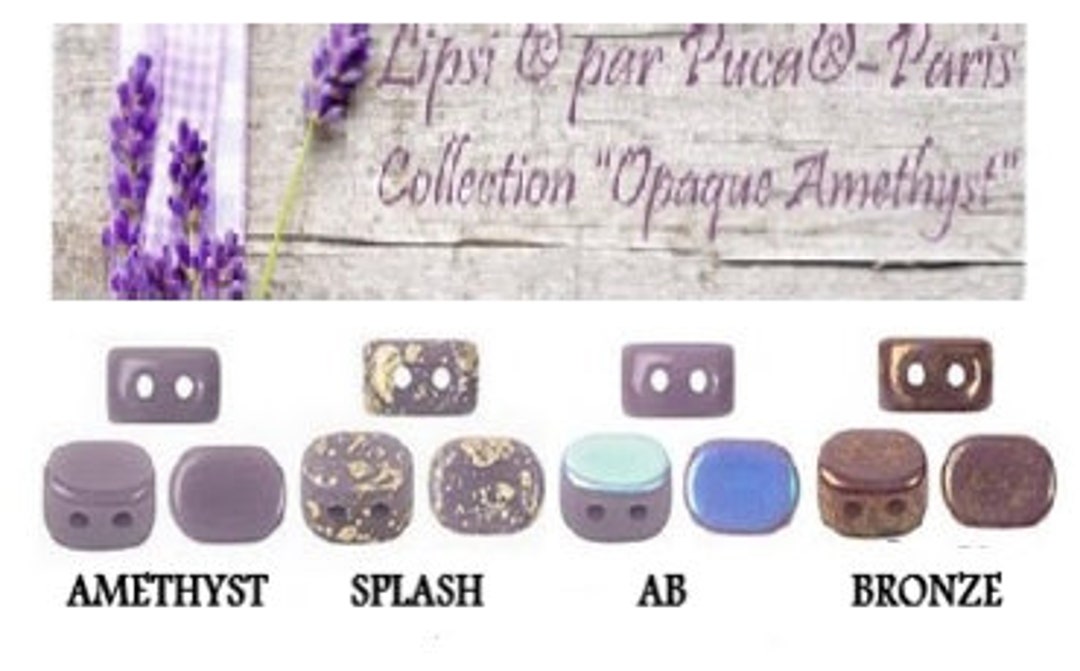 Lipsi Par Puca Paris, Opague Amethyst Collection, 7x4 Mm Czech Glass ...