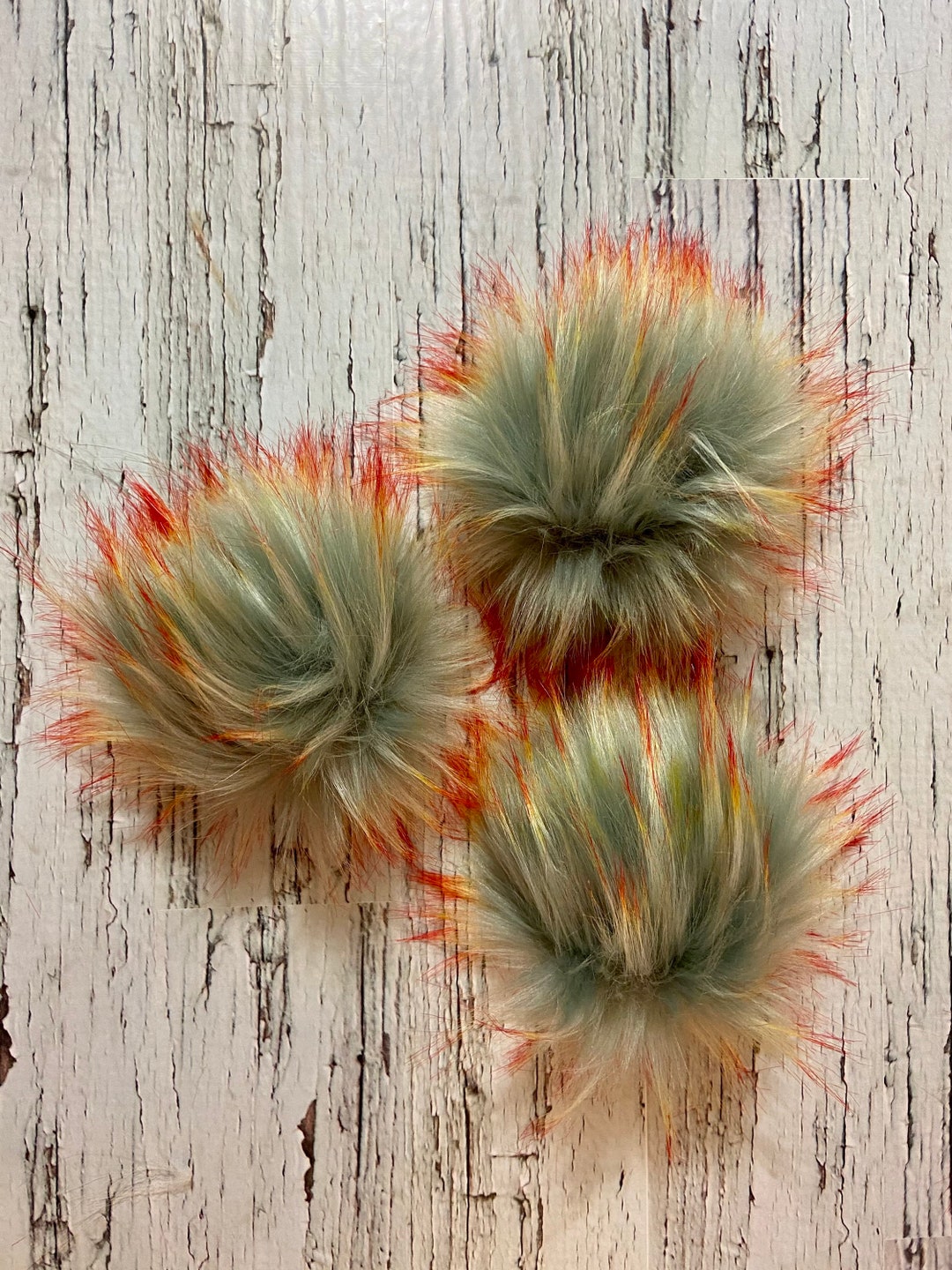 Fire Faux Fur Pom Poms - Fake Fur Poms - Canadian Made - Etsy