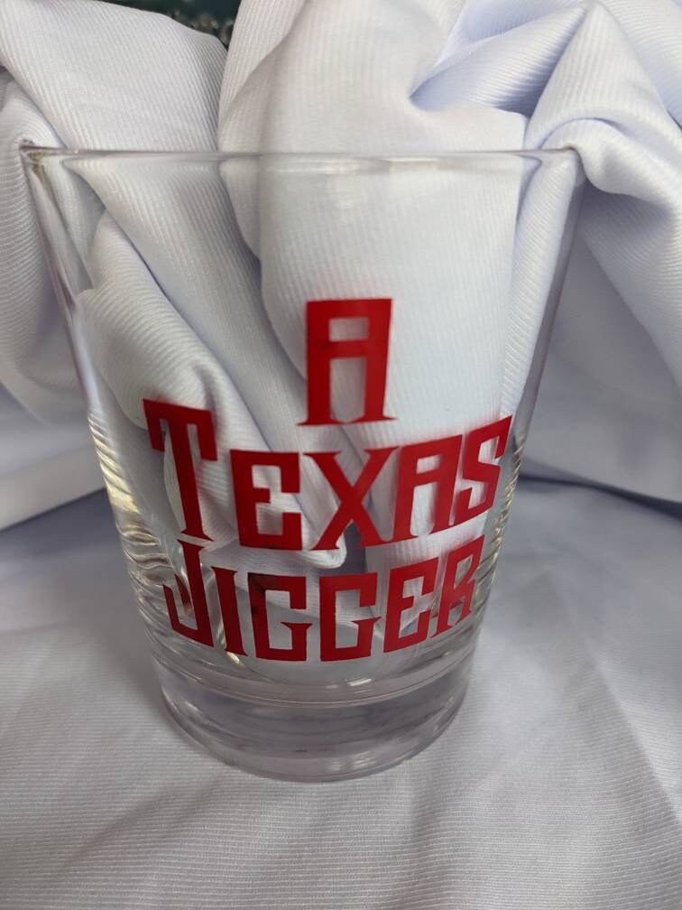 Grande A Texas Jigger tiro vidrio barware drinkware longhorn ...