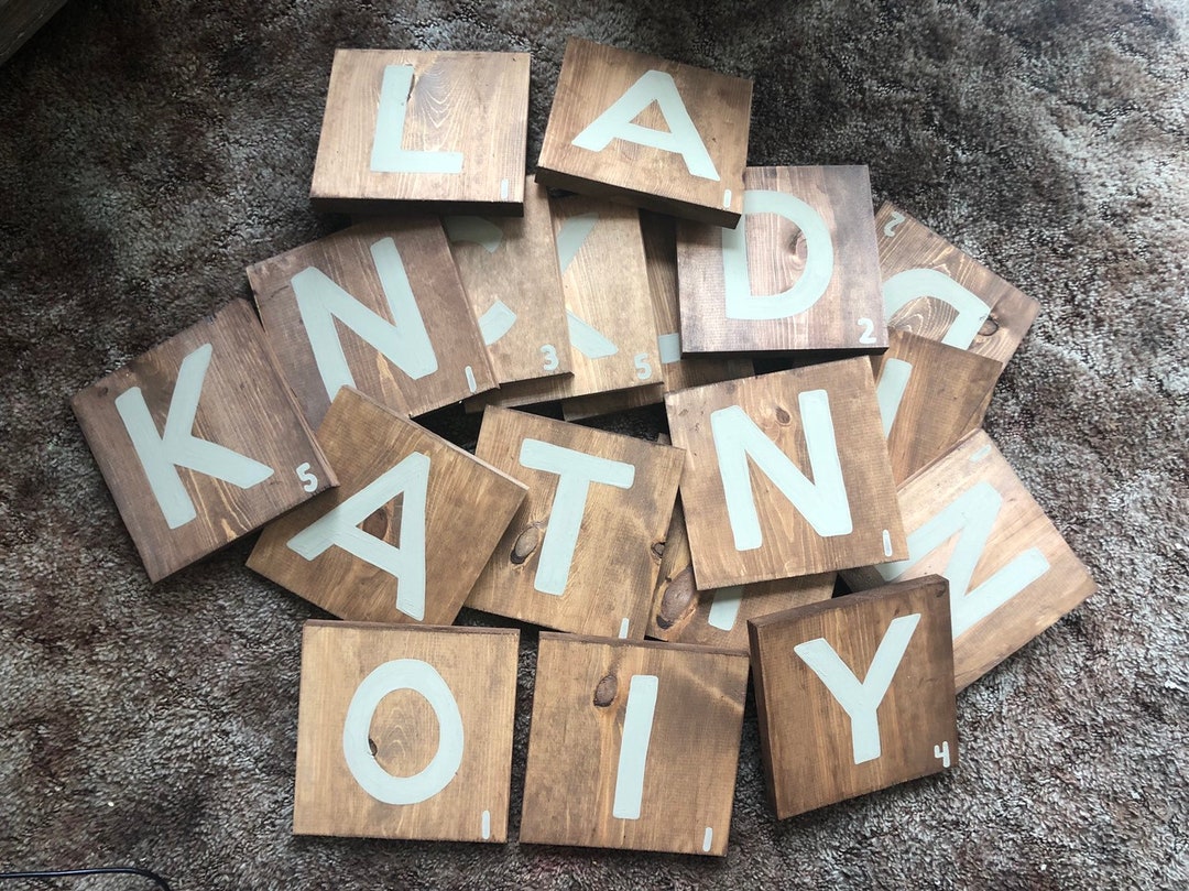 8x8 Wooden Letter Tiles - Large Handpainted Wooden Letter Tiles - Extra ...