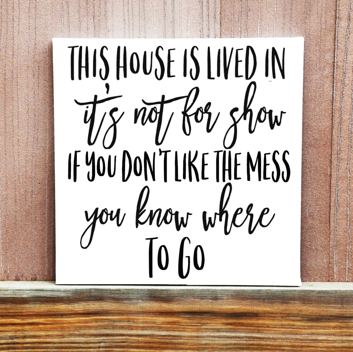 Our House Is Lived In Sign House Sign Hand Painted Canvas | Etsy