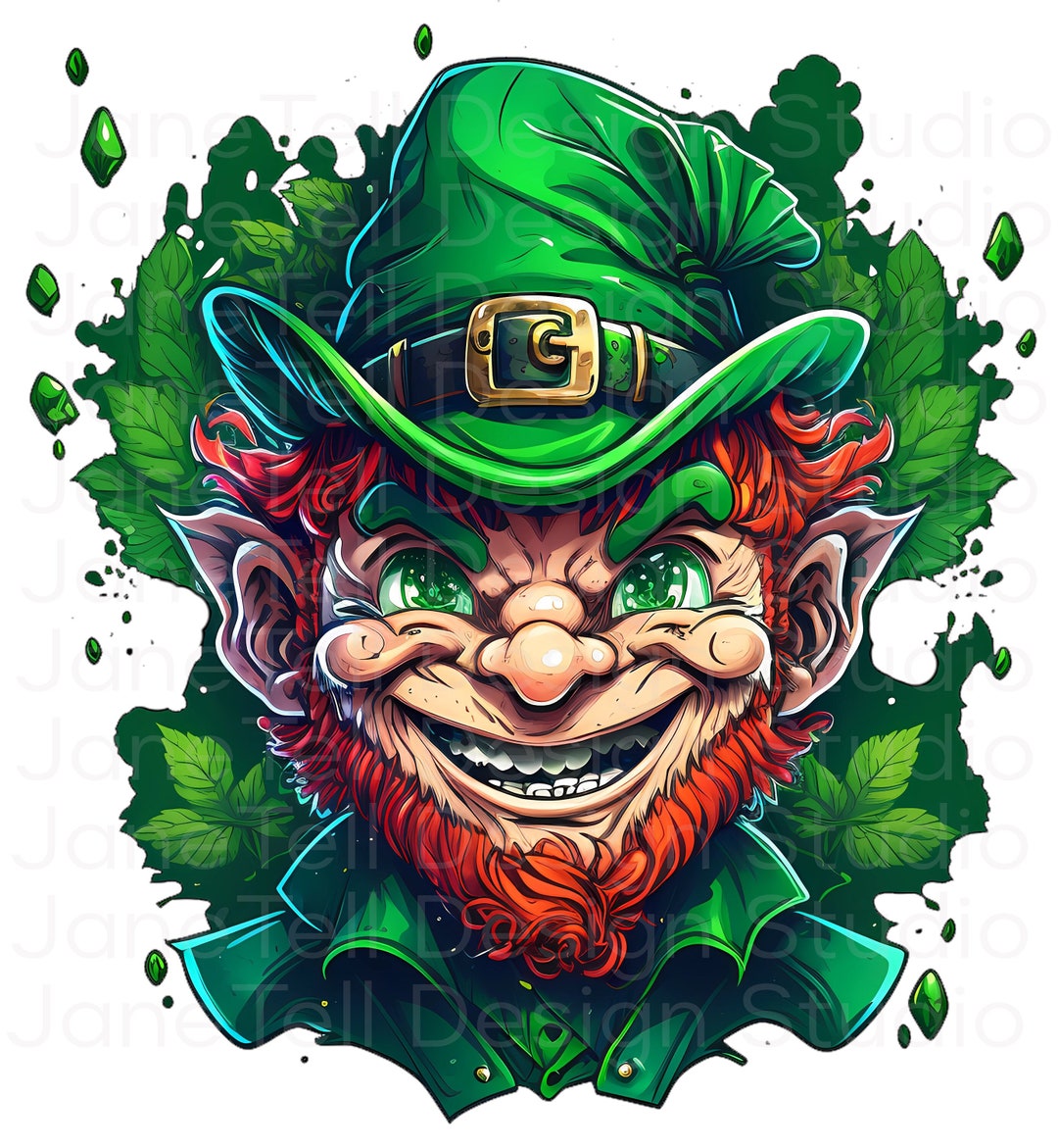 St. Patrick's Day Leprechaun PNG, Angry Leprechaun, St. Paddies Day - Etsy