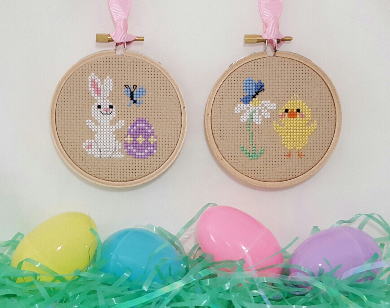 Spring Bunny and Chick Cross Stitch - Pattern Only - Etsy