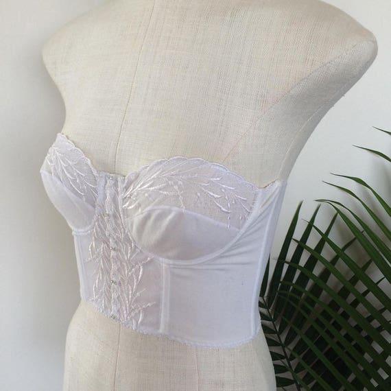 BESS - vintage longline bra, soft cotton and sheer la… - Gem