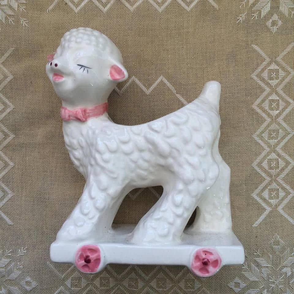 Vintage Mid Century Lamb Planters 2 White Lambs Vintage Porcelain ...