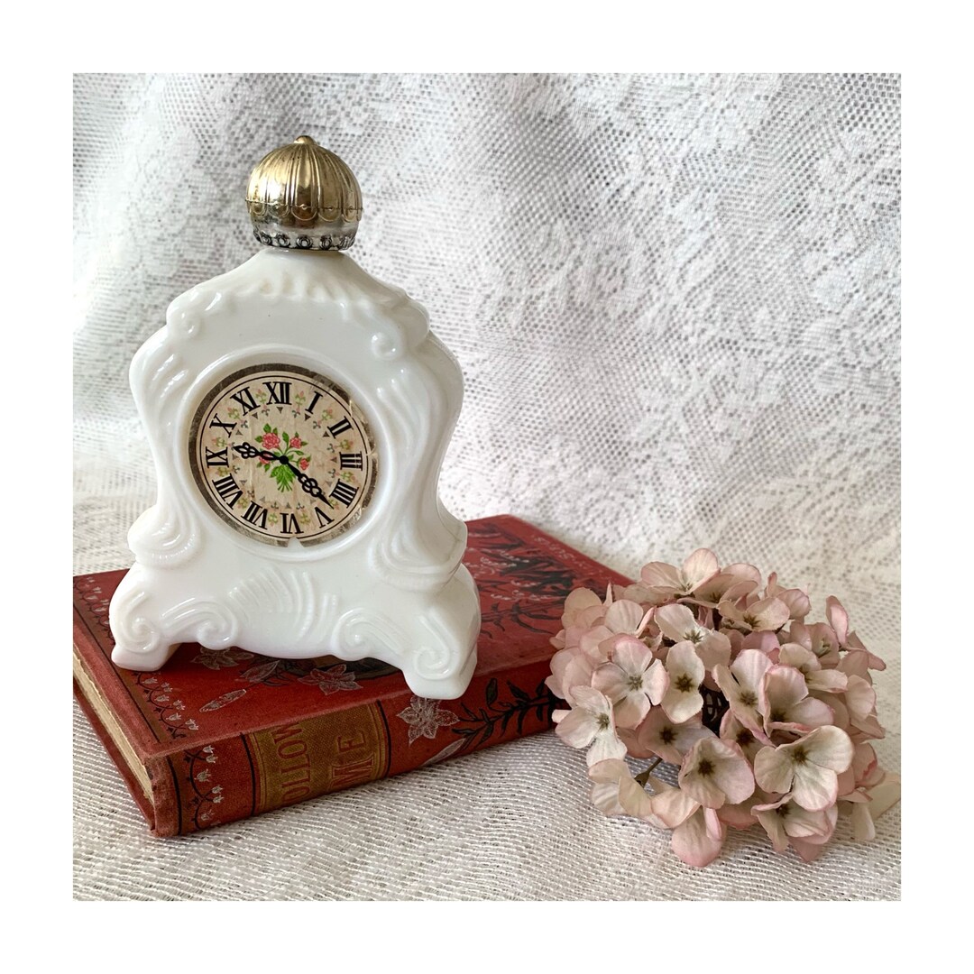 AVON CLOCK BOTTLE - Vintage Collectible Avon Perfume Bottle, White ...