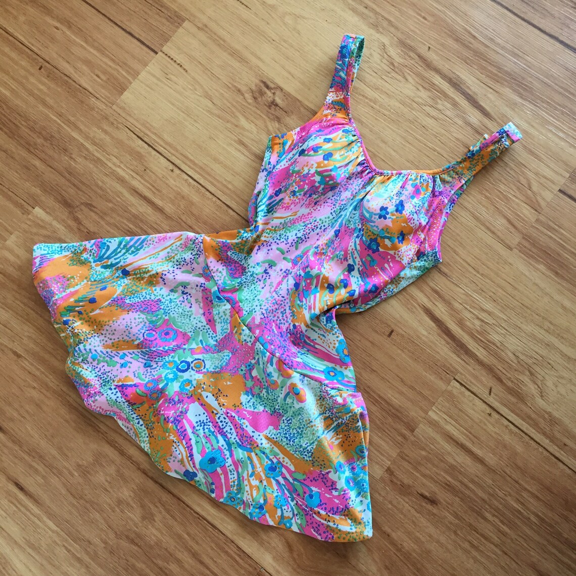VINTAGE PSYCHEDELIC SWIMSUIT - One Piece Pinup Bathing Suit, Bright ...