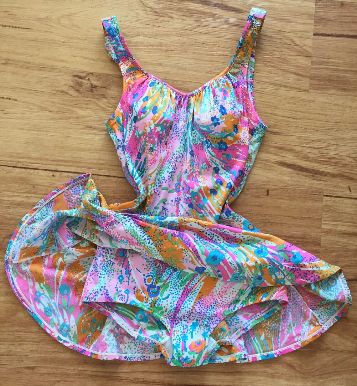 VINTAGE PSYCHEDELIC SWIMSUIT - One Piece Pinup Bathing Suit, Bright ...