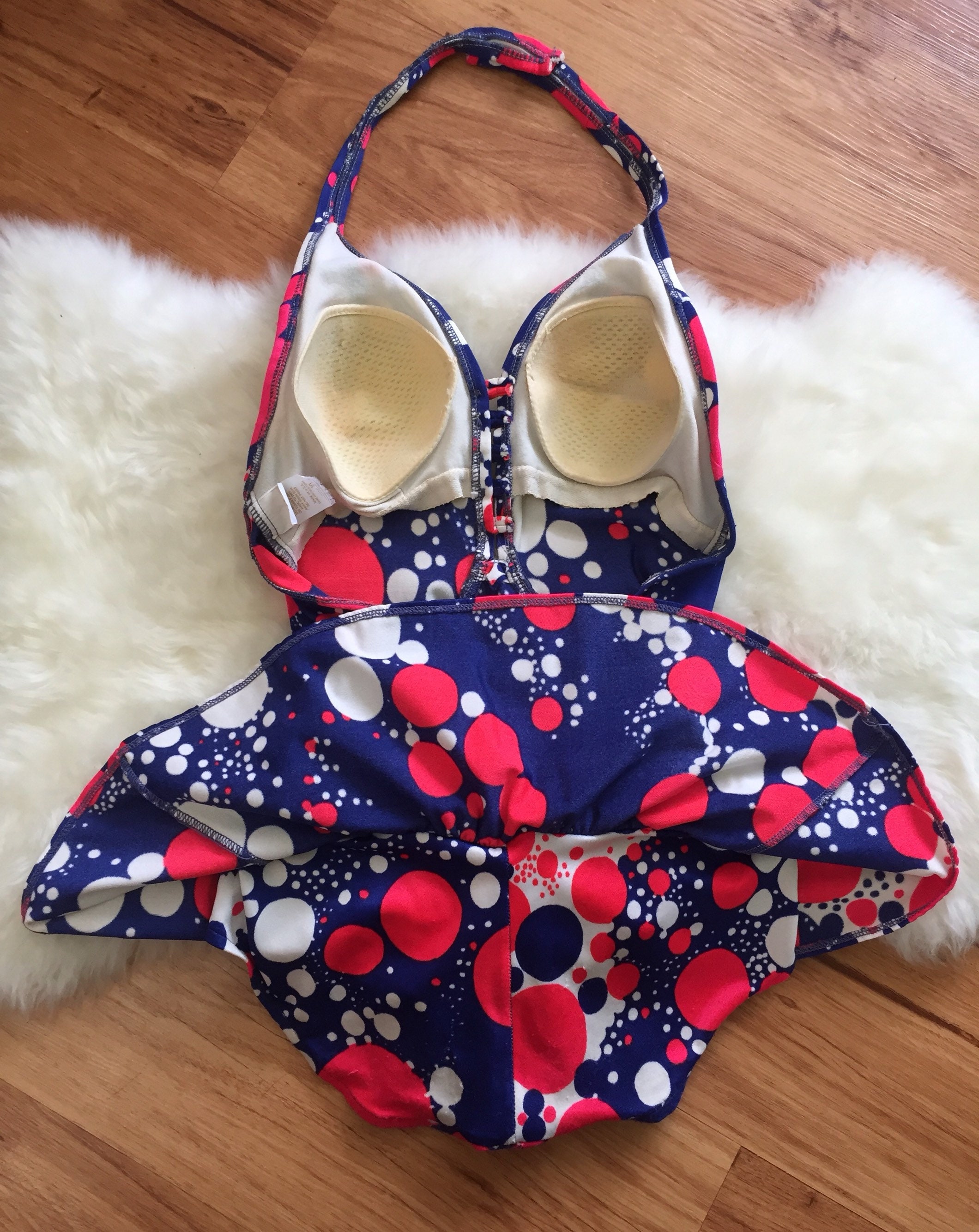 JANTZEN PSYCHEDELIC SWIMSUIT - Vintage Skirted Bathing Suit, Bright ...