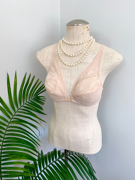 DUSTY - vintage soft-cup bra, peachy beige bullet bra… - Gem