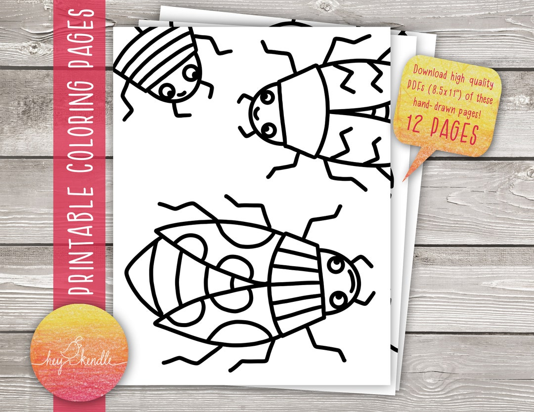 Cute Insect Coloring Coloring Pages (instant Download) PERFECT With ...
