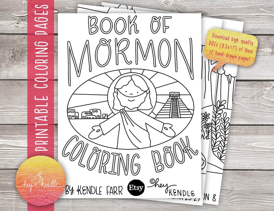Book of Mormon Coloring Pages - INSTANT DOWNLOAD - 12 Unique Hand-drawn ...