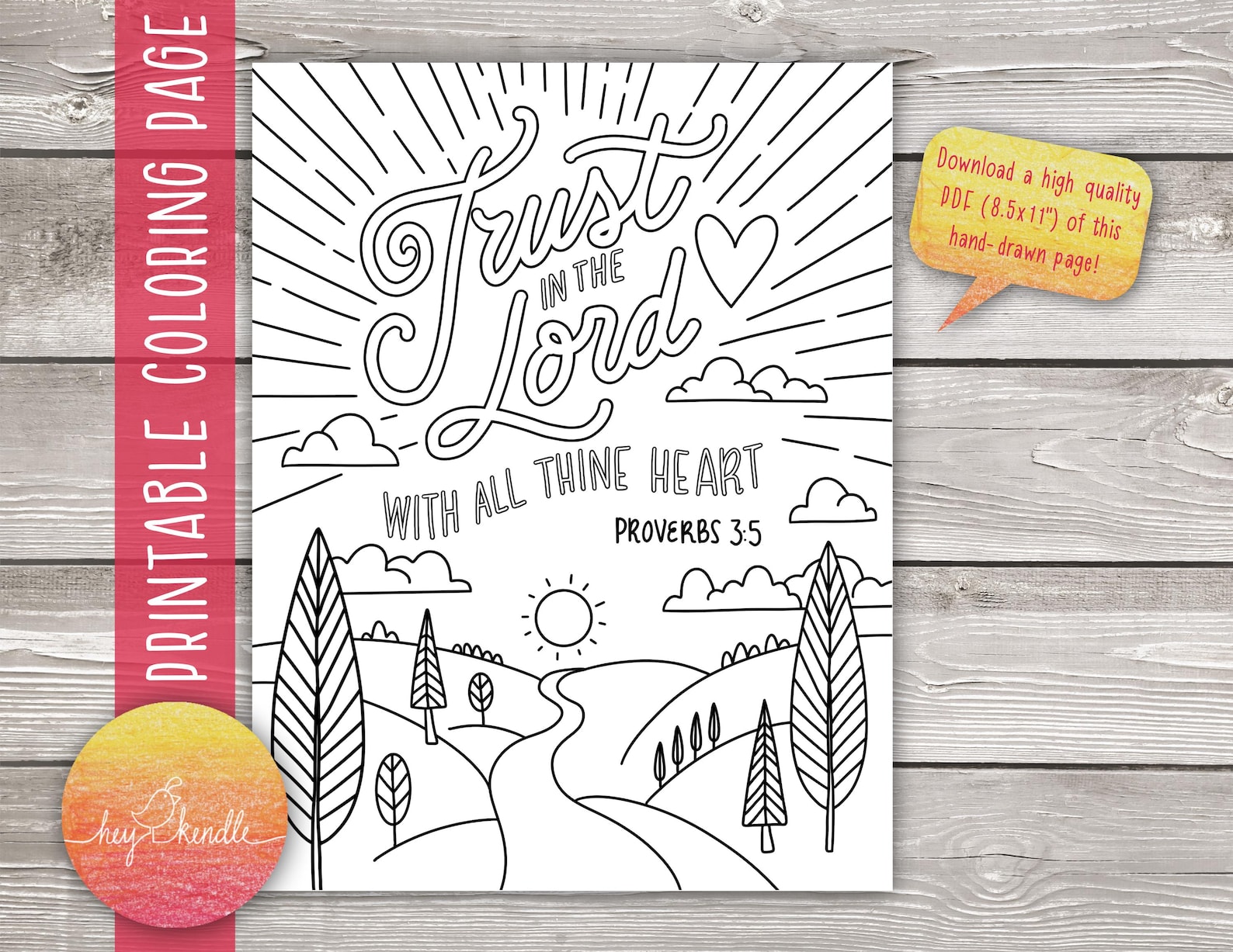 Trust in the Lord Coloring Page | Inspirational LDS Printable | Faith ...