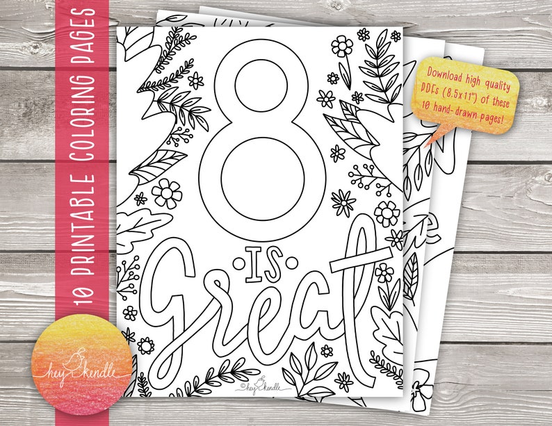 Baptism, 8 is Great - Set of 10 Coloring Pages (instant Download) - Etsy