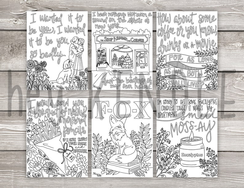 You’ve Got Mail Inspired Coloring Pages (instant Download) - Etsy